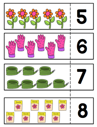 Garden Vocabulary and Number Cards for Pocket Charts ~ Preschool Printables