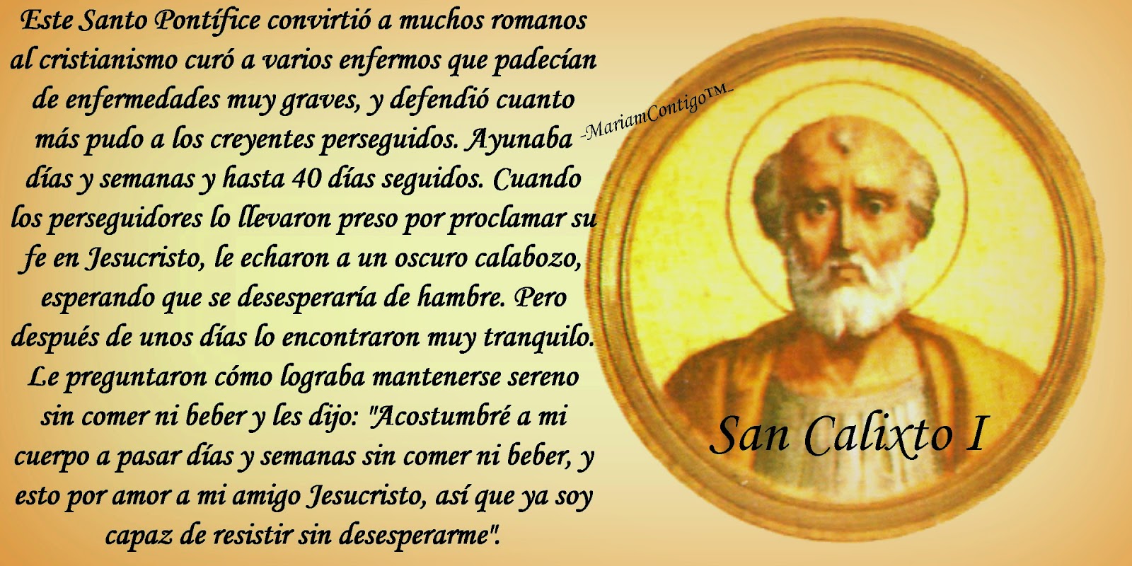 SANTORAL MARIA REINA Y SEÑORA: SANTO DE HOY 14 DE OCTUBRE