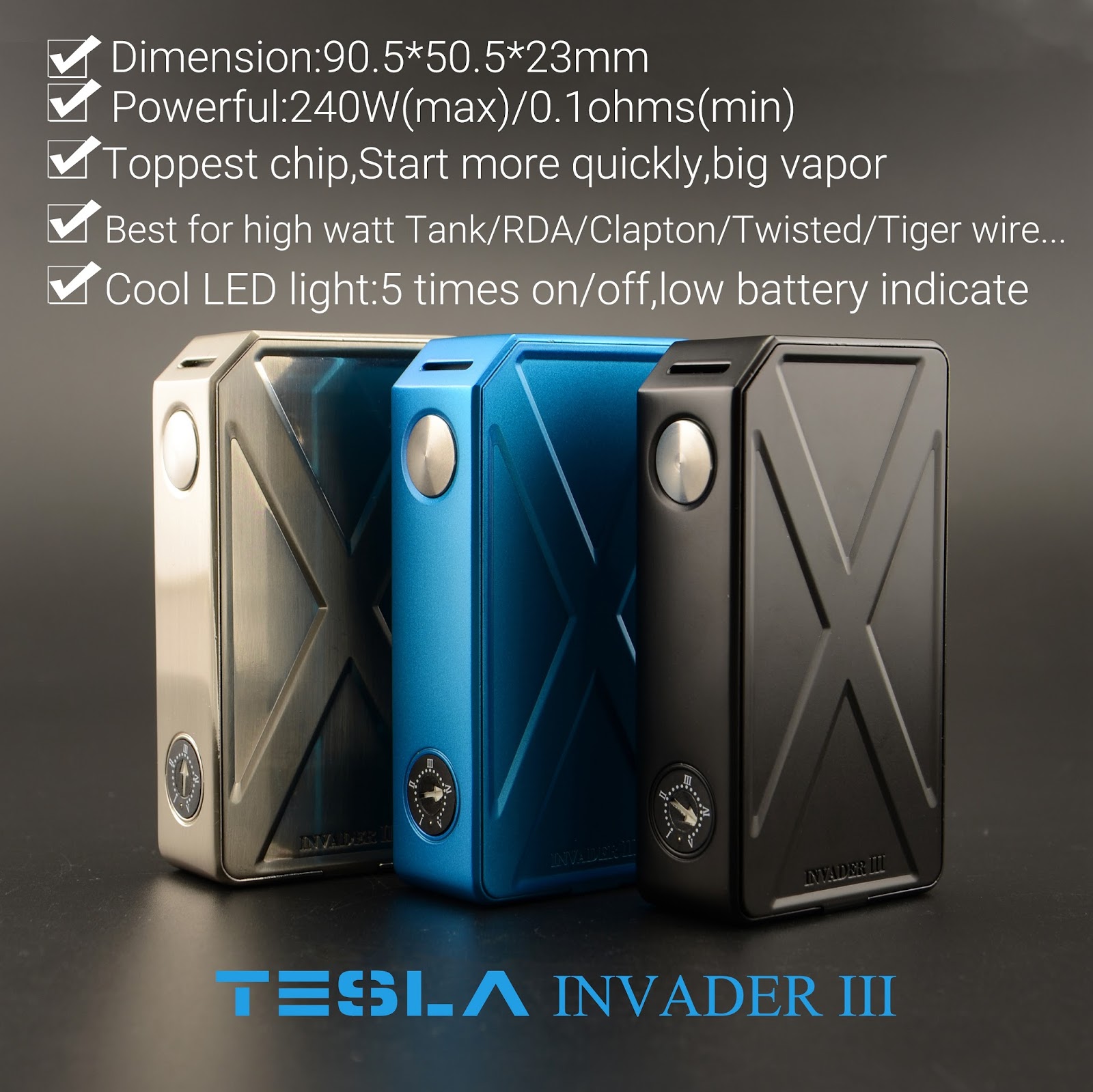 Tesla invader 3 - VapaChoiceShop