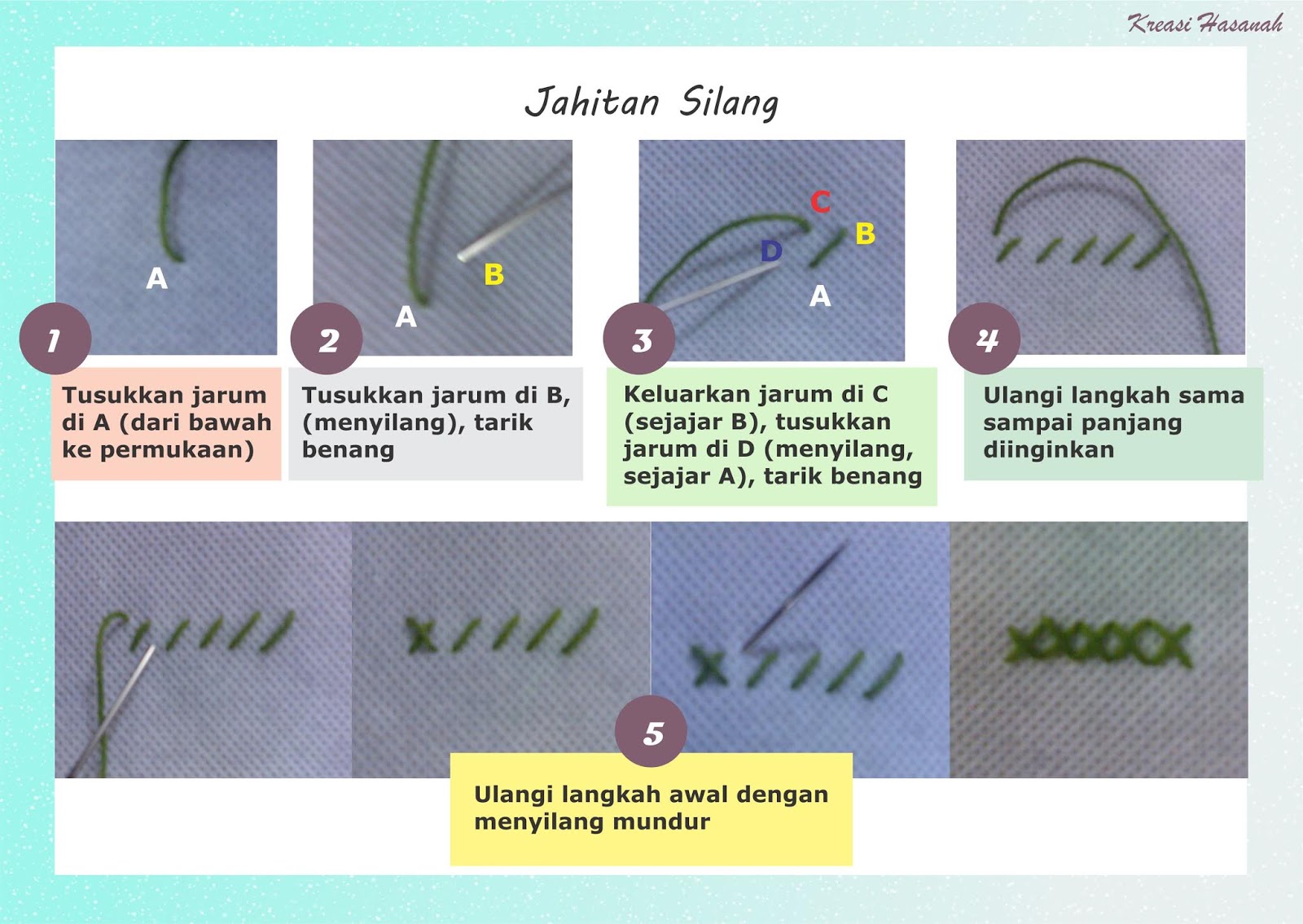 Jahitan Hias Sederhana untuk Menyulam