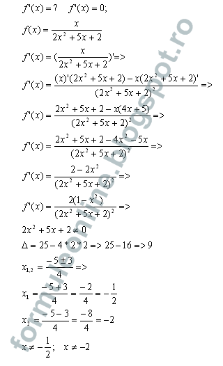 Functii derivabile exercitiu rezolvat 27 | formule online probleme si ...