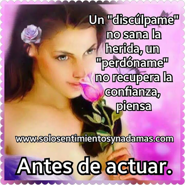 Un "discúlpame" no sana la herida. - Solo sentimientos y nada mas