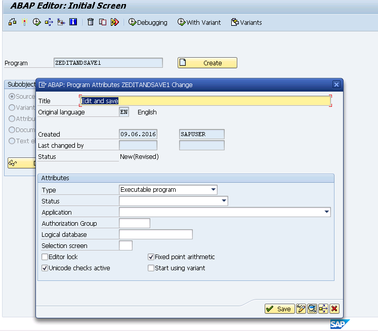 Sap Tech Alv Report Using Edit And Save Option