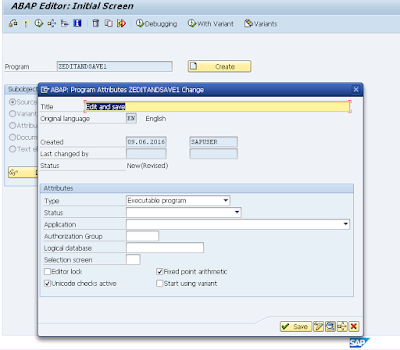 ALV Report using EDIT and SAVE option