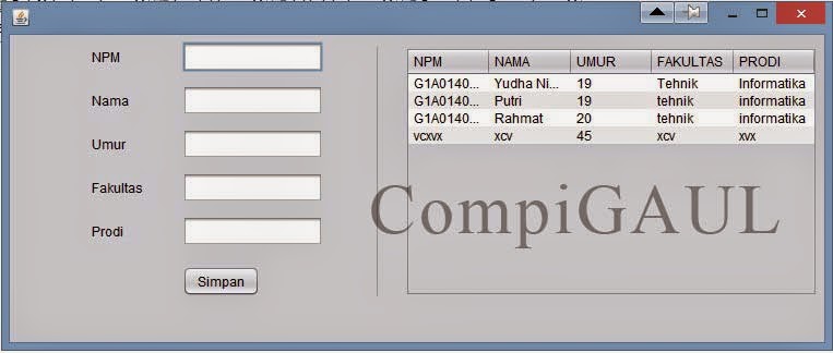 Menampilkan Isi Database ke JTable Netbeans « compi gaul