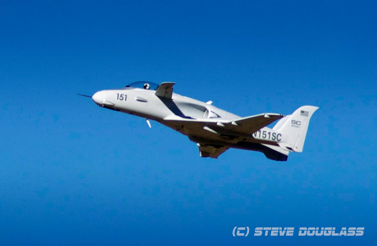 Black Horizon: Rare Scaled Composites ARES 151 jet stops in Amarillo.