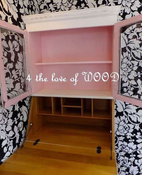 4 the love of wood: SHE'S A PRETTY SECRETARY - pink and white desk