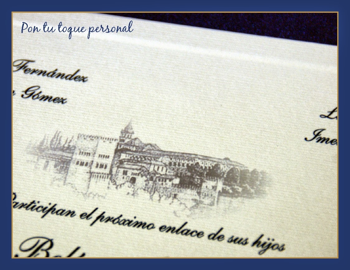 Pon tu toque personal: Invitación para una boda en La Alhambra