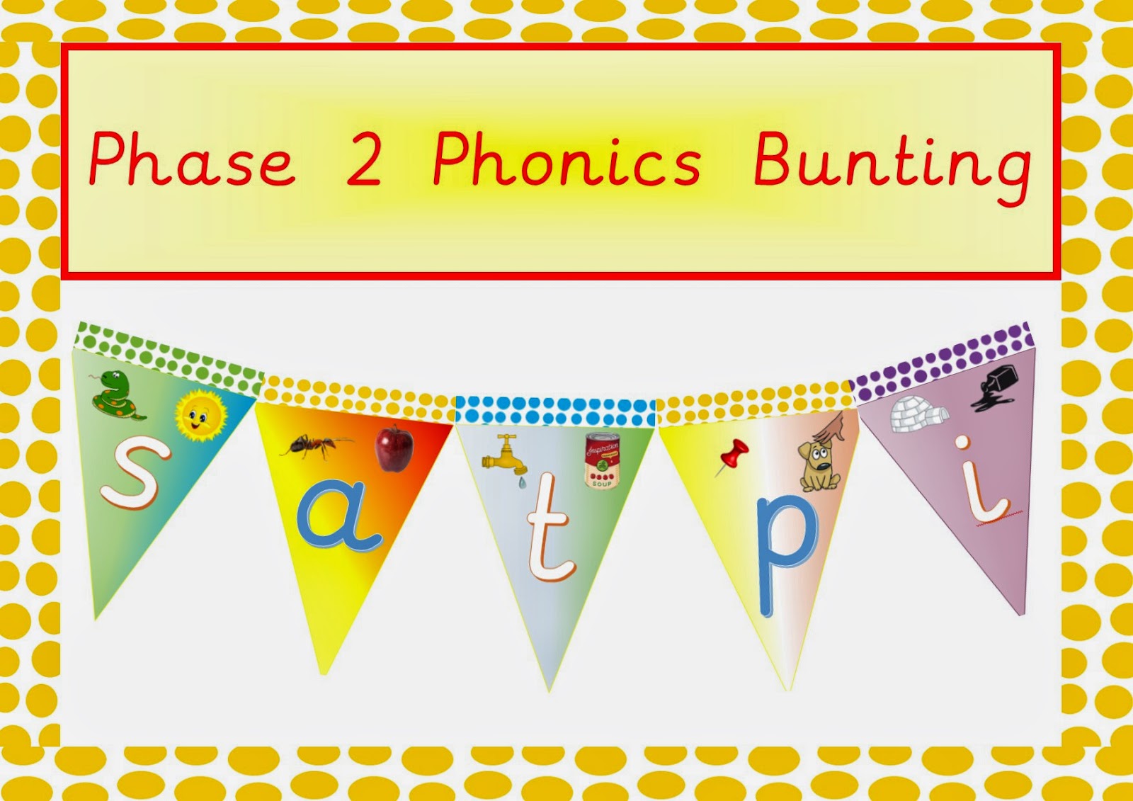 Simply Kids Learning: Phonics Phase 2 Phonics Bunting Display