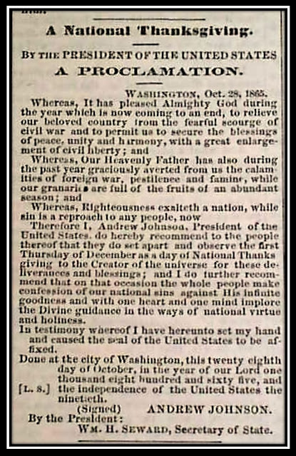 Thanksgiving Day Proclamations: PRESIDENTIAL THANKSGIVING PROCLAMATIONS