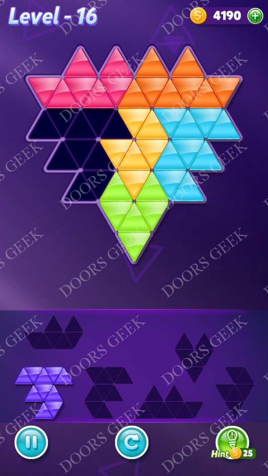 Block! Triangle Puzzle Advanced Level 16 Solution ~ Doors Geek