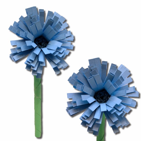 3D Gerbera Daisy and Fringe Flower | Bits of Paper