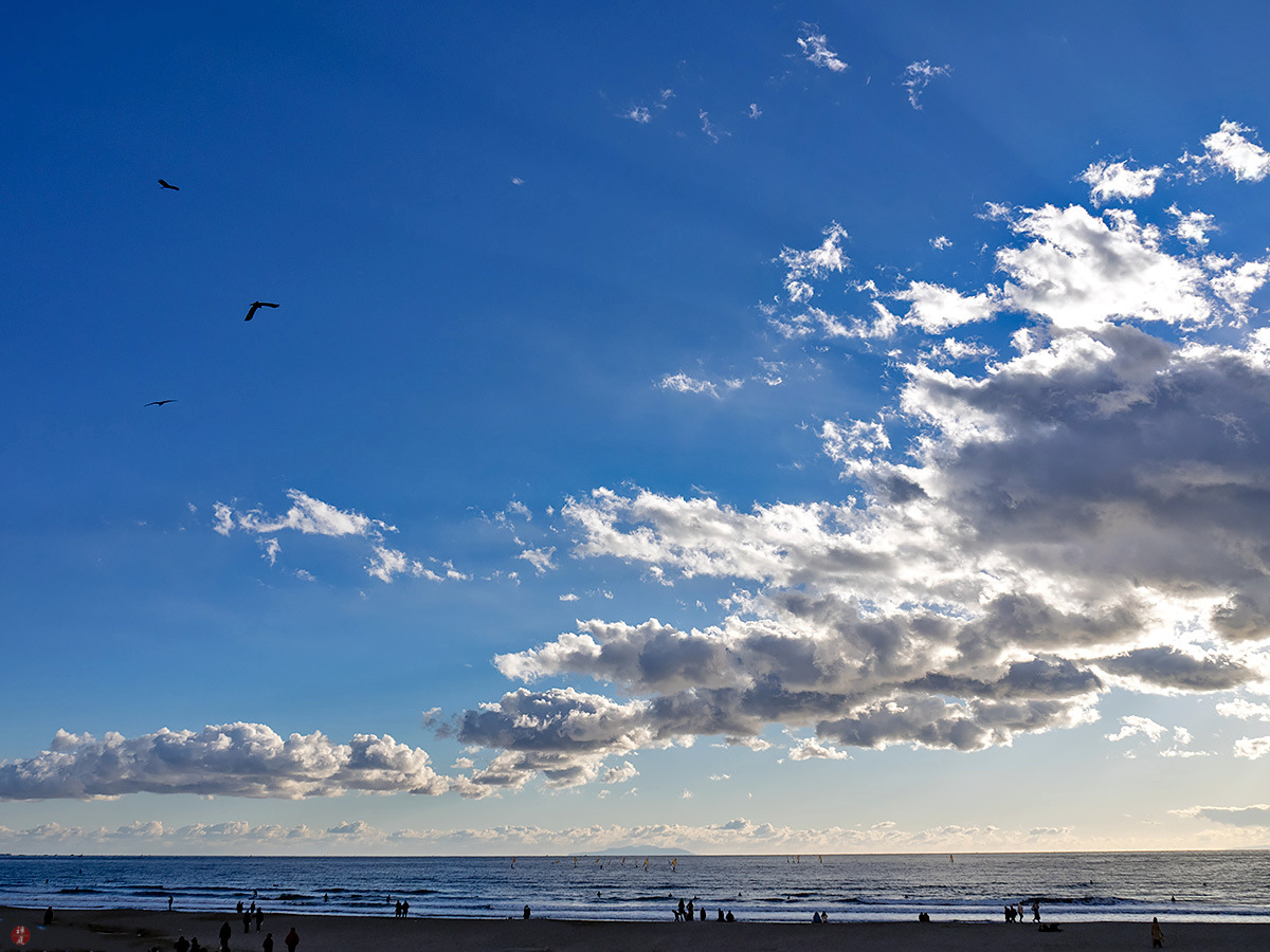 FROM THE GARDEN OF ZEN: Winter seascape: Yuigahama-beach