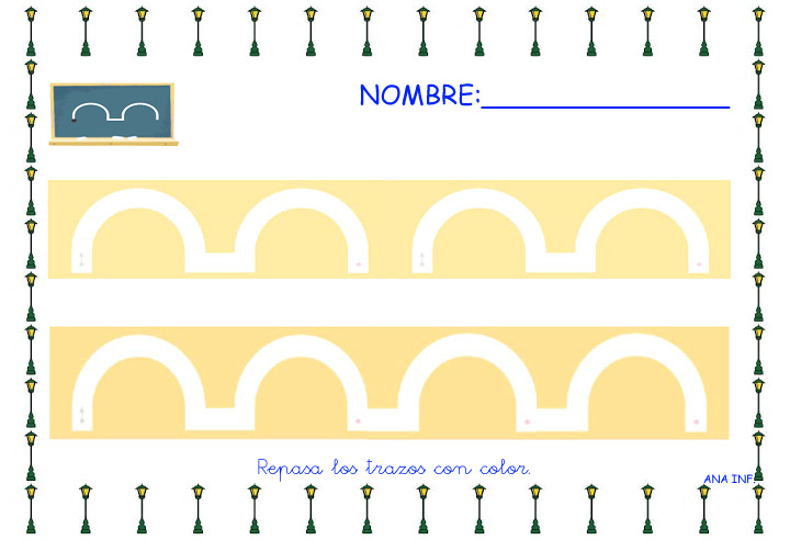 INFANTILES DE ANA V.: GRAFOMOTRICIDAD: COMBINACIÓN DE TRAZOS (ARCO ...