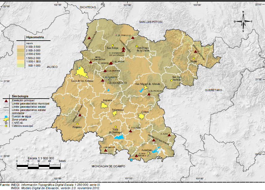 Relieve de Guanajuato