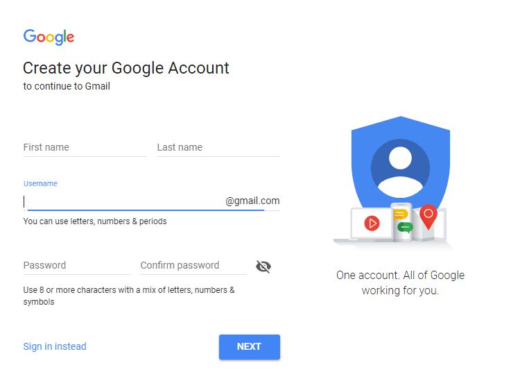 How to create a new Gmail account - The Internet of Things for Dummies