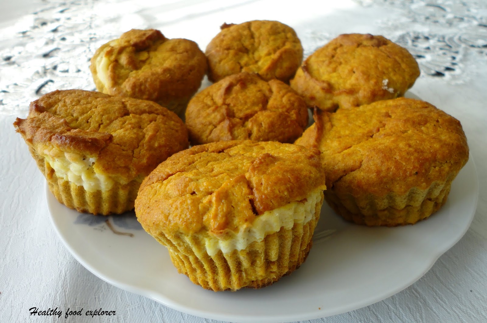 Healthy food explorer : Muffinki dyniowe z serowym nadzieniem