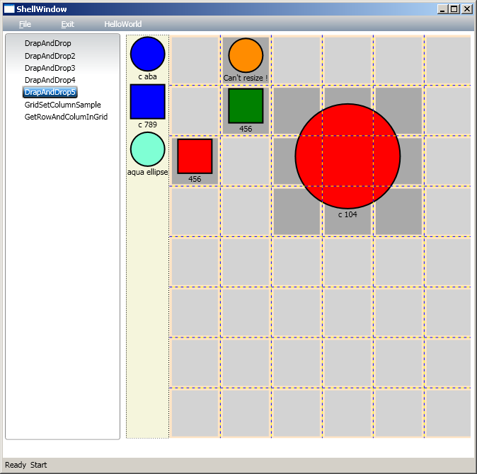 C# .NET: WPF Drag & Drop in Grid Sample