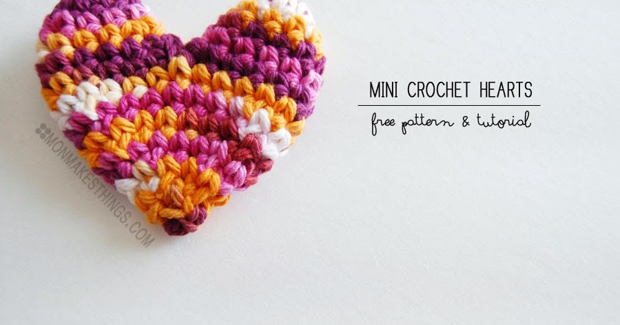 mon makes things: Mini Crochet Heart Pattern
