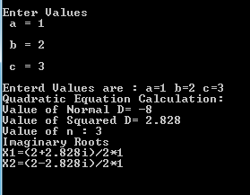 Code Box C: Program to Solve Quadratic Equation Using Conditional ...