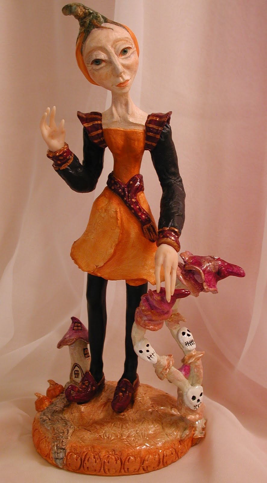 ARTISTIC HALLOWEEN QUEENS: Halloween Pumpkin Head Lady by Bonnie Jones