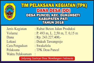 Contoh Papan Kegiatan Pembangunan dari Dana Desa Tahun 2018 CDR ...