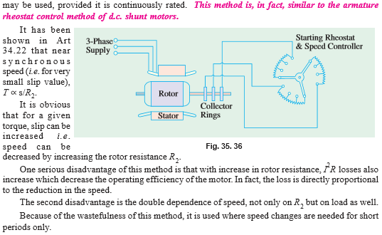 Speed control methods for Three phase Induction motors