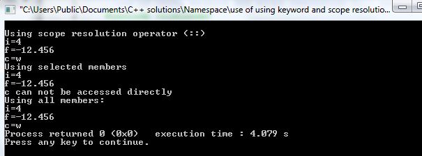 Education for ALL: C++ program to illustrate the use of USING keyword ...