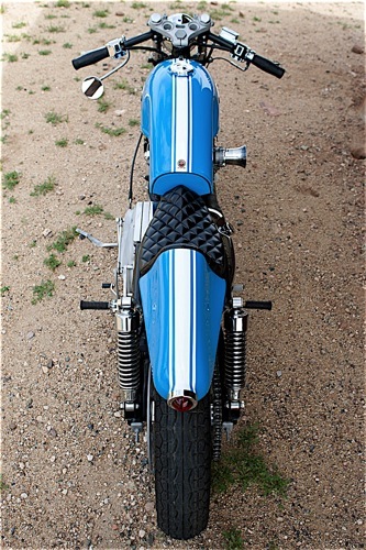 Ironhead Grabber Blue Cafe Racer - RocketGarage - Cafe Racer Magazine