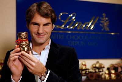 Roger and the Lindt bear ~ Roger Federer The Champ