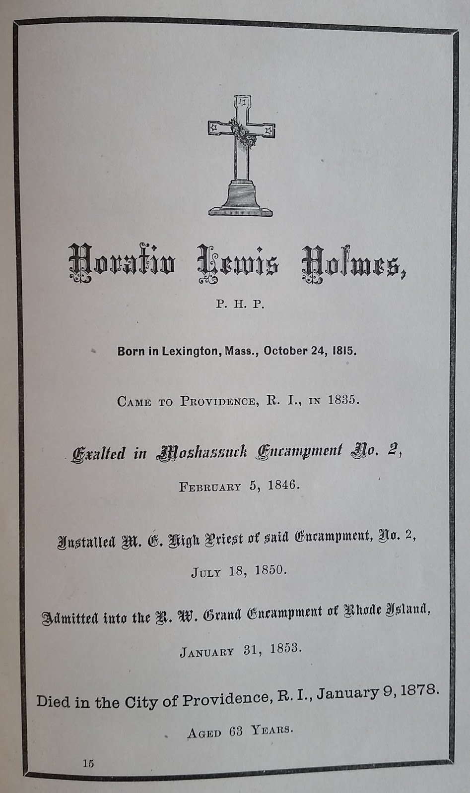 Heirlooms Reunited: Memorial to Horatio Lewis Holmes in 1878 I.O.O.F ...
