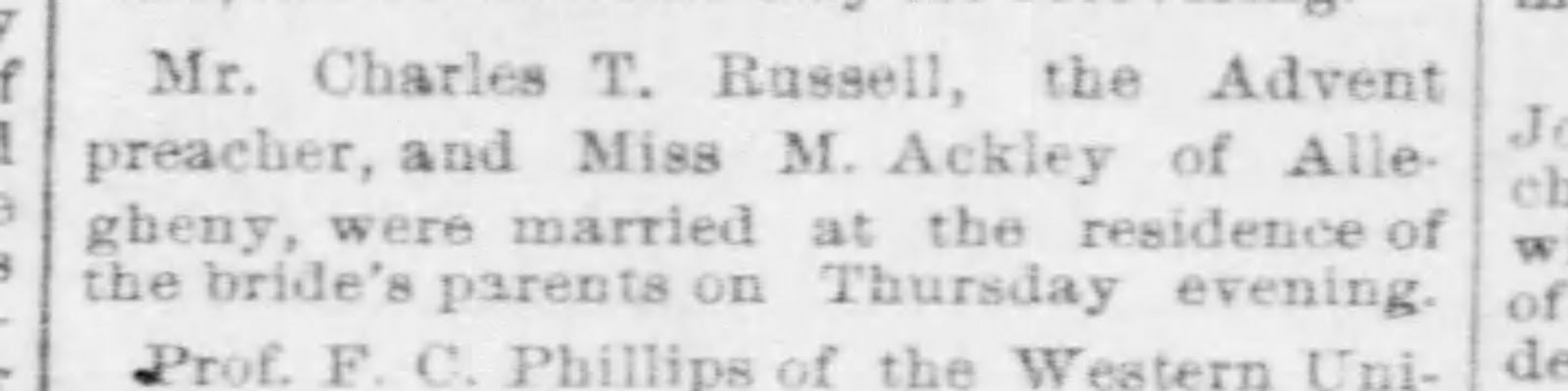 Watch Tower History: Three weddings (but no funeral this time)