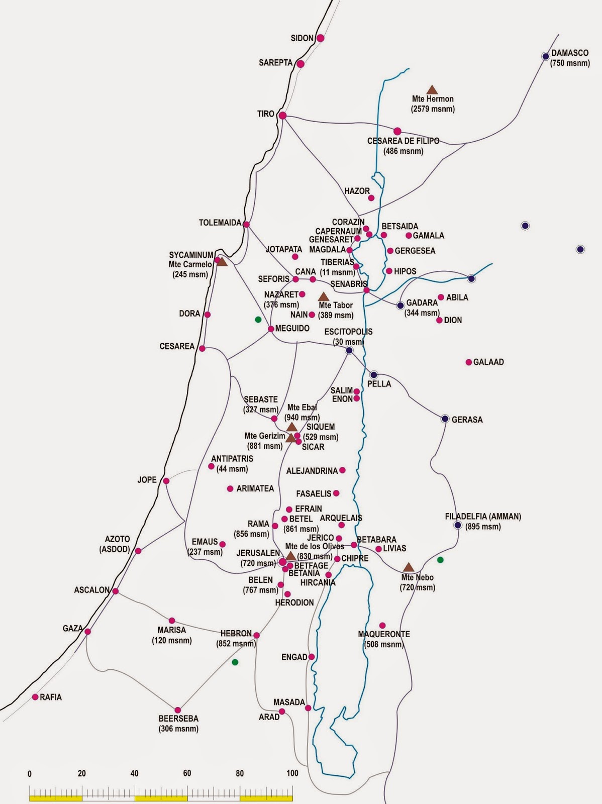 Ministerio APOYO BÍBLICO: MAPA DE ISRAEL SIGLO I