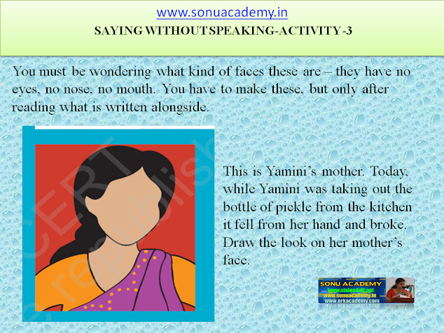 SONU ACADEMY: SAYING WITHOUT SPEAKING -ACTIVITY