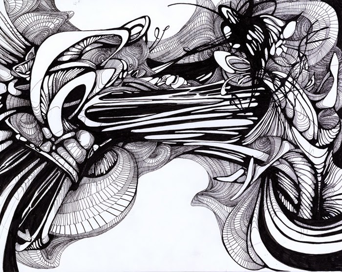 Biomorphic Forms: Abstract Paper-cut Illustration