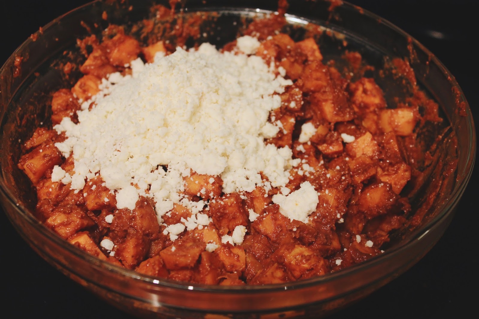 Cook In / Dine Out: Sweet Potatoes with Mole and Queso Fresco