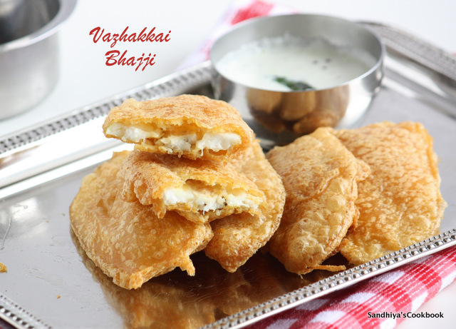 Sandhiya's Cookbook: Bajji | Vazhakkai Bajji | Raw Plantain Bajji ...