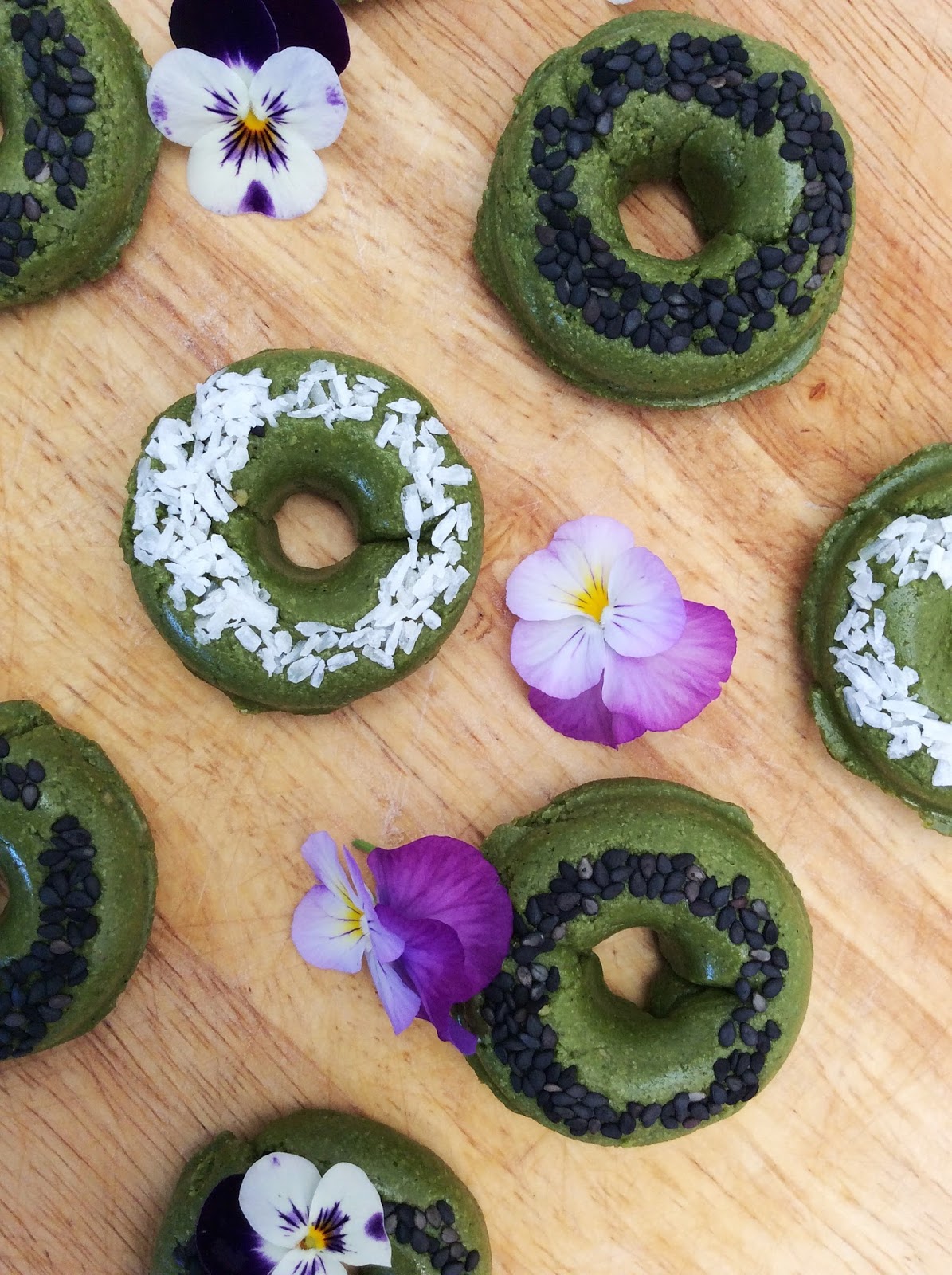 No-Bake Mini Matcha Sesame Doughnuts aka Donuts