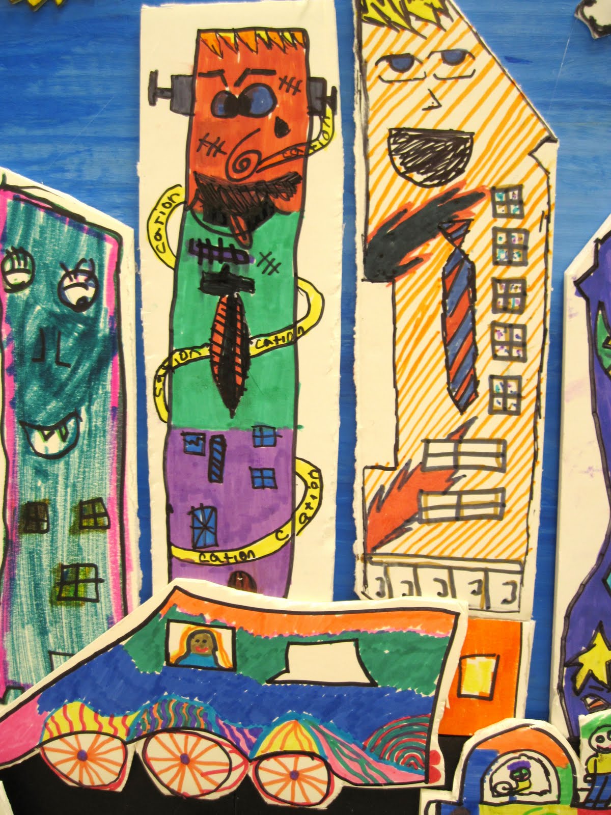 There's a Dragon in my Art Room: Grade 4's Rizzi style Silly City!