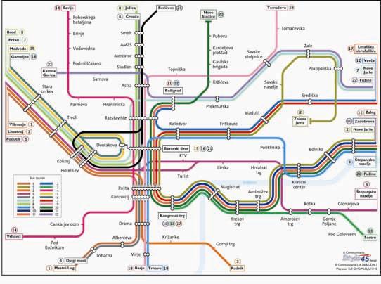 Map of Ljubljana, Slovenia