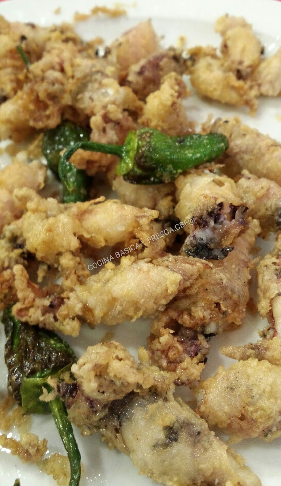 Cocina Basica y Fresca: CHOPITOS REBOZADOS CON PIMIENTOS CBF@