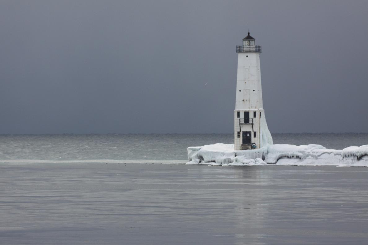 Michigan Exposures: The Frankfort LIghthouse in Winter