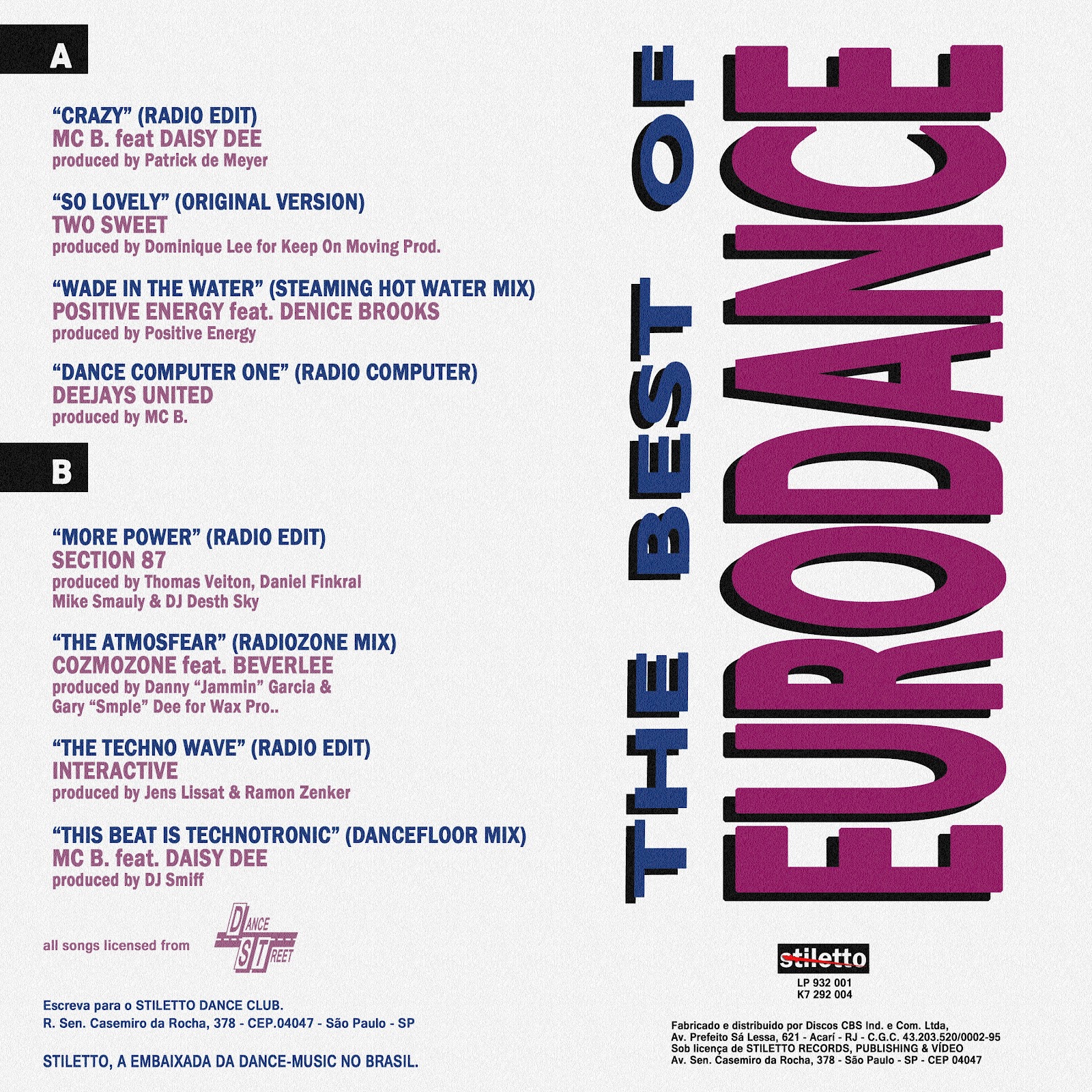 By F.Mix: Lp The Best of Eurodance Vol. 1 (1990)
