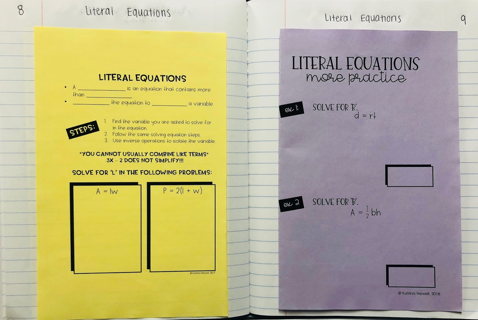 Literal Equations With Google Slides | Mrs. Newell's Math