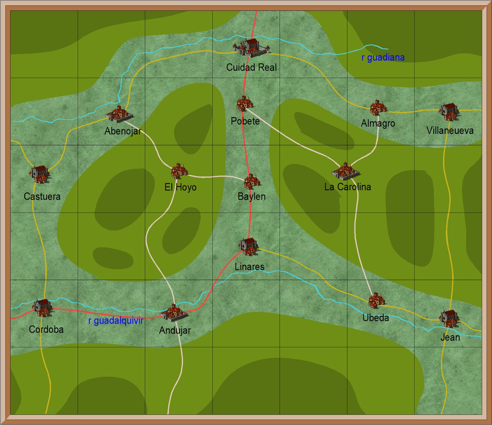 napoleonic wargaming: Campaign Maps - Spanish Regions