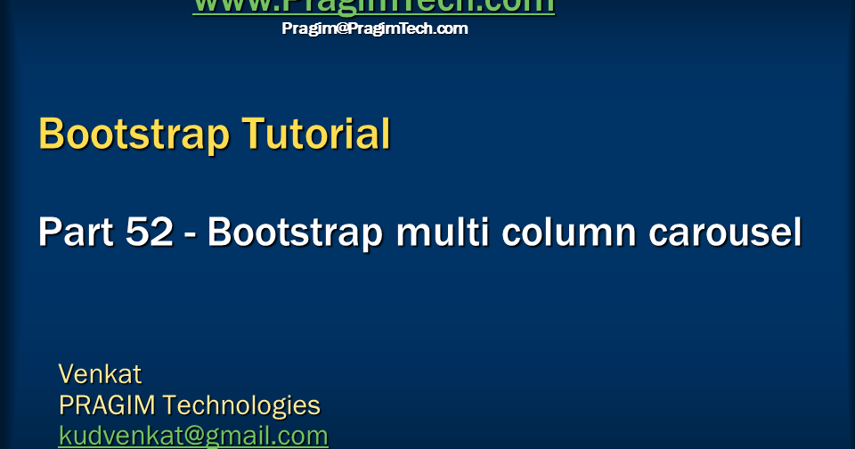 Sql server, .net and c# video tutorial: Bootstrap multi column carousel