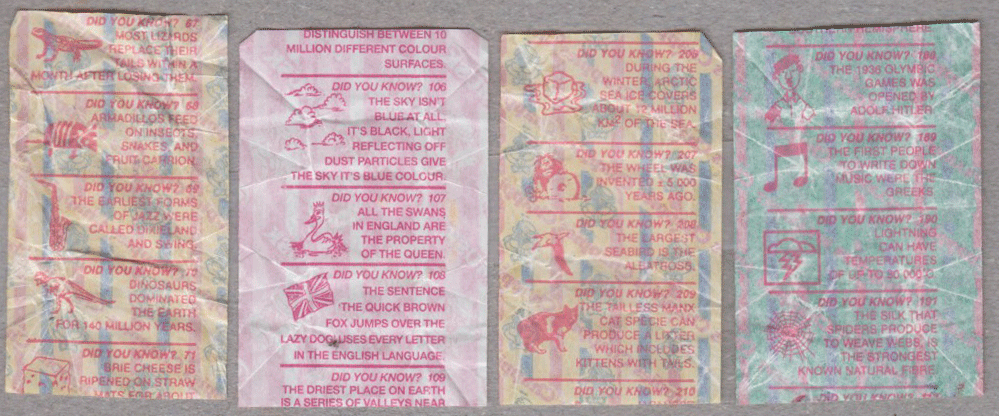 Cuan's curious collections: Chappies bubble gum inside wrapper