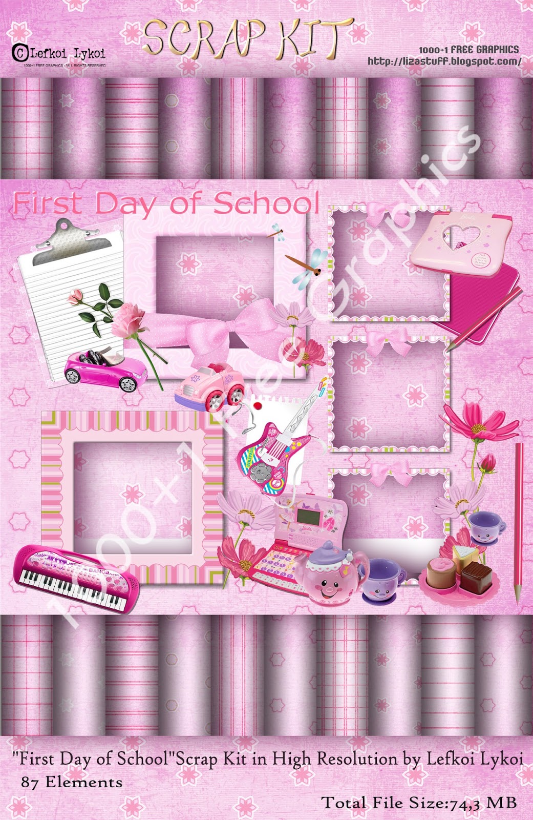First Day of School - Scrap Kit | Στάλες στο γαλάζιο