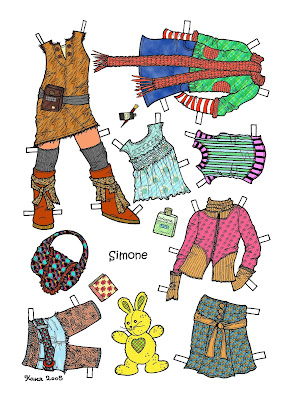 Karen`s Paper Dolls: Simone 1-6 Paper Doll in Colours.Simone 1-6 ...