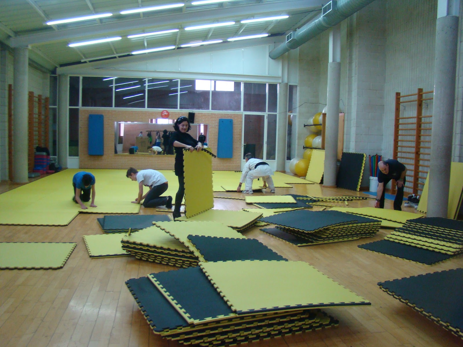 Club de Kárate Kyoku Tarazona: NUEVO TATAMI EN NUESTRO GIMNASIO